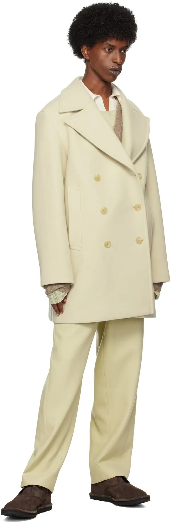 ジャケット・アウター AURALEE SPONGE WOOL MELTON P-COAT AURALEE AURALEE SPONGE WOOL MELTON P-COAT DARK NAVY